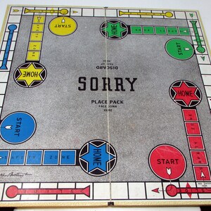 Vintage Board Game 1950s Sorry Game Board, Pieces, Instructions, Cards ...