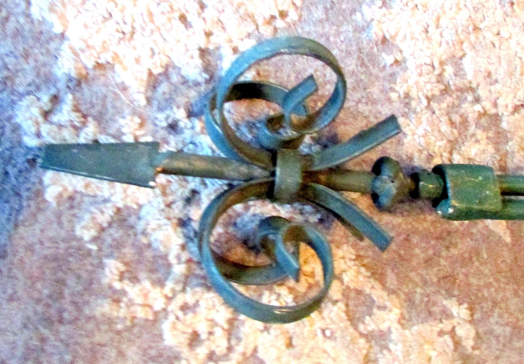Vintage Arts & Crafts Wrought Iron Curtain Rod – Adjustable 56.5" to 86 ...