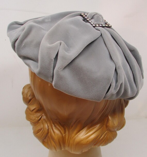 Vintage Beret Designer Hat by Modern Miss Silver Velv… - Gem