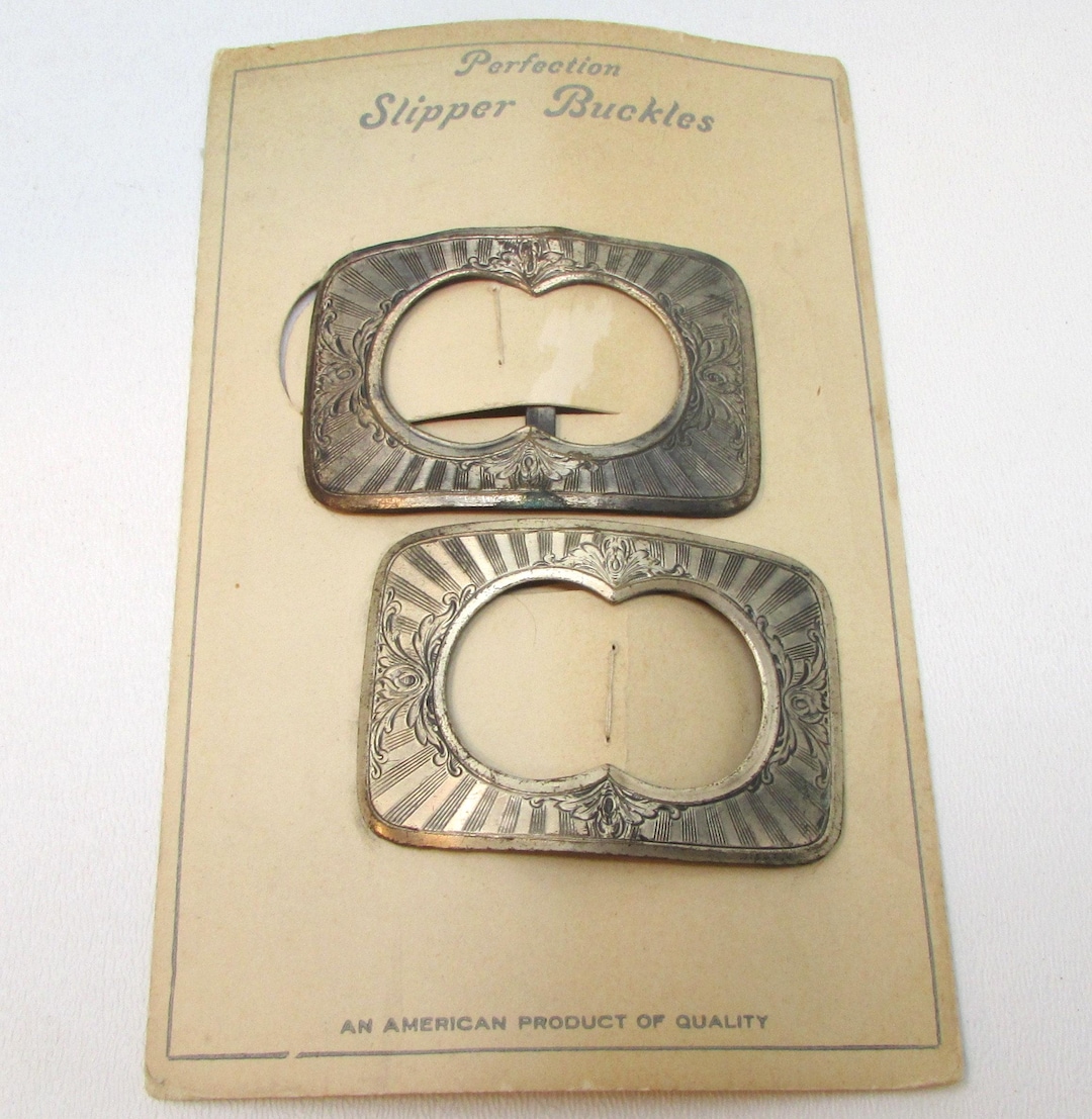 Antique Silver Shoe Buckles New Old Stock Vintage Pair of Shoe Buckles ...