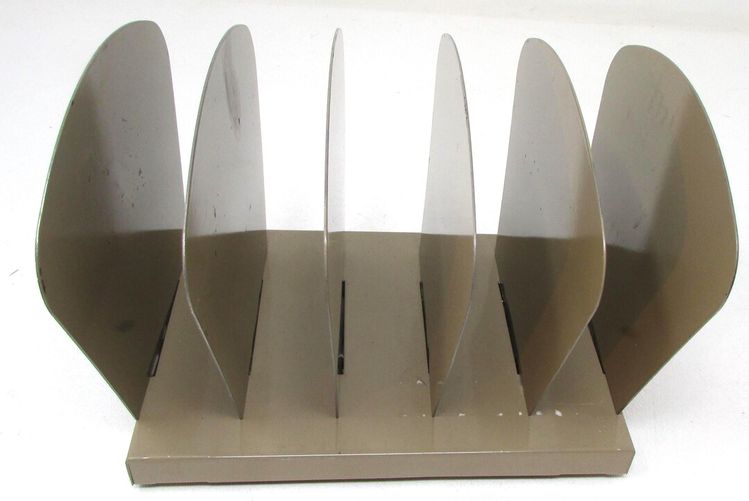 Vintage Metal File Invoice Letter Holder Desk Top Rare Small Size ...