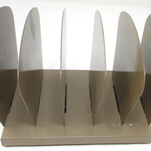 Vintage Metal File Invoice Letter Holder Desk Top Rare Small Size ...