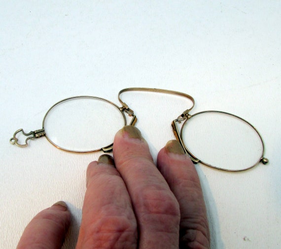 Antique Pince Nez Pinch Nose Eye Glasses Downton Ab Gem