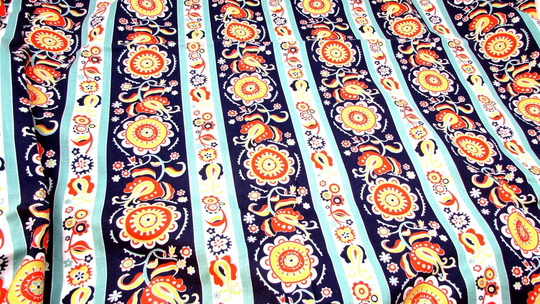 Vintage Stoff 1930er Jahre Paisley Baumwollstoff Druck Stoff Textil 3 1 ...