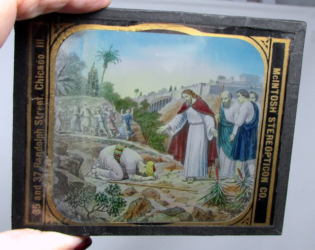 35 Victorian Magic Lantern Slides Paintings Biblical Bible Story Jesus ...