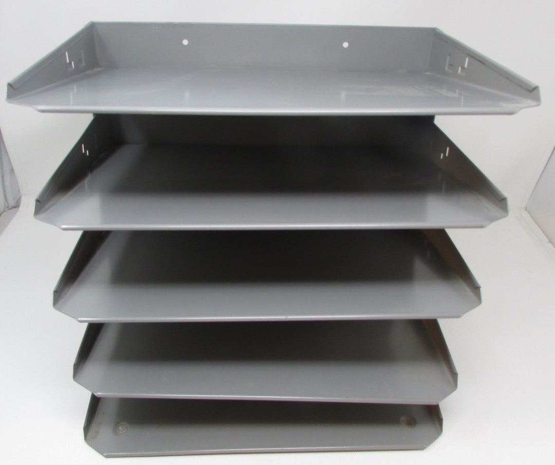 Industrial Metal File Organizer Holder for Wall or Desk Top Lit-ning 5 ...