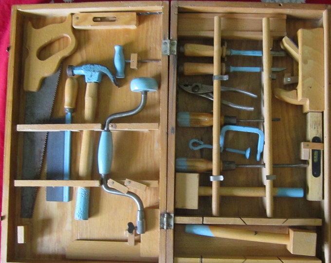 Vintage Handy Andy Carpenters Tool Chest Deluxe and Complete Tool Set ...