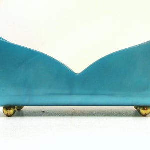 Mid-century Aqua Blue Eyeglass Holder With Brass Ball Feet – Atomic ...