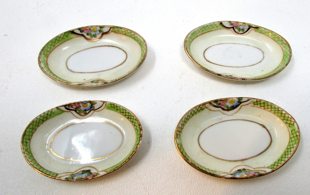 Antique Nippon Salts Hand Painted Vintage Porcelain Salts Salt Cellars ...