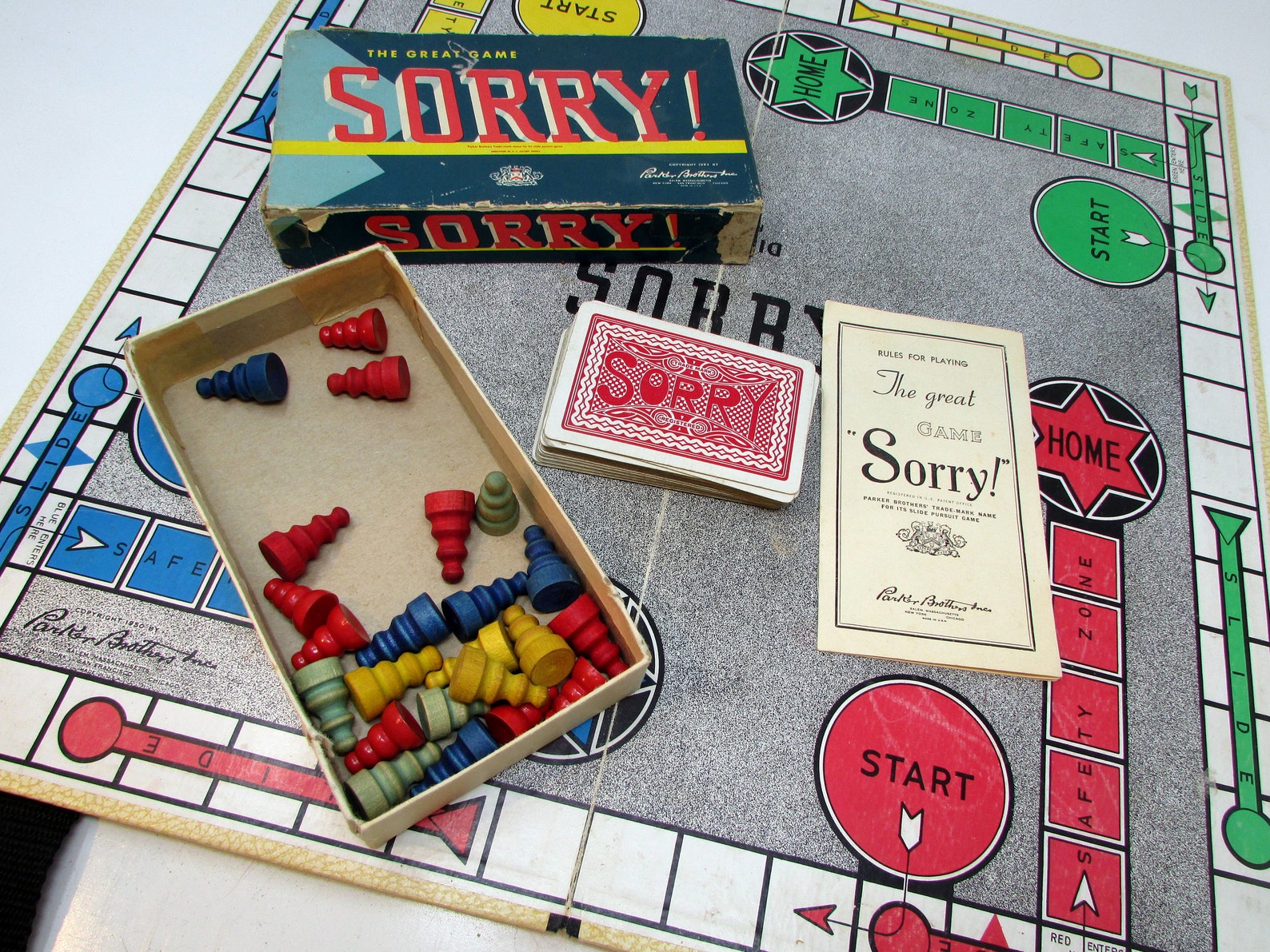 Vintage Board Game 1950s Sorry Game Board Pieces - Etsy