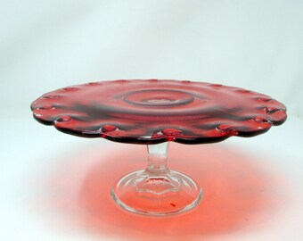 Ruby Red Cake Stand | Etsy