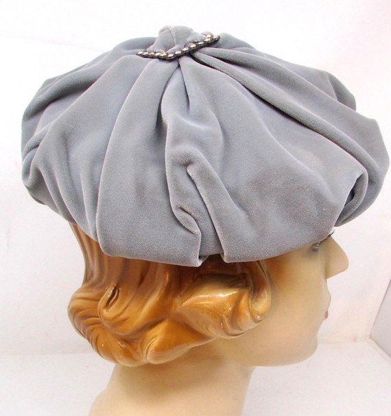 Vintage Beret Designer Hat by Modern Miss Silver Velv… - Gem