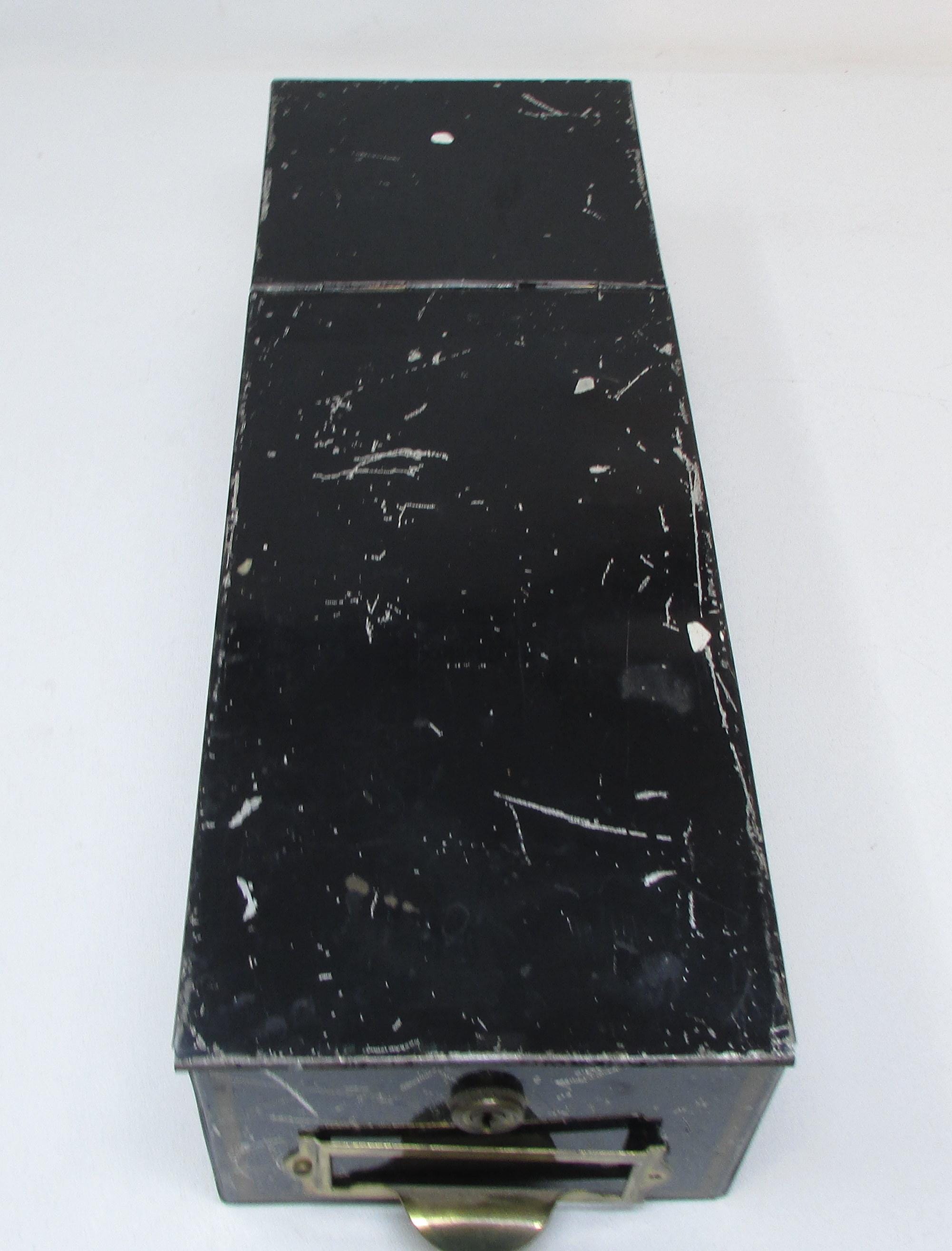 Vintage Black Metal Safety Deposit Box – Industrial Decor Antique ...