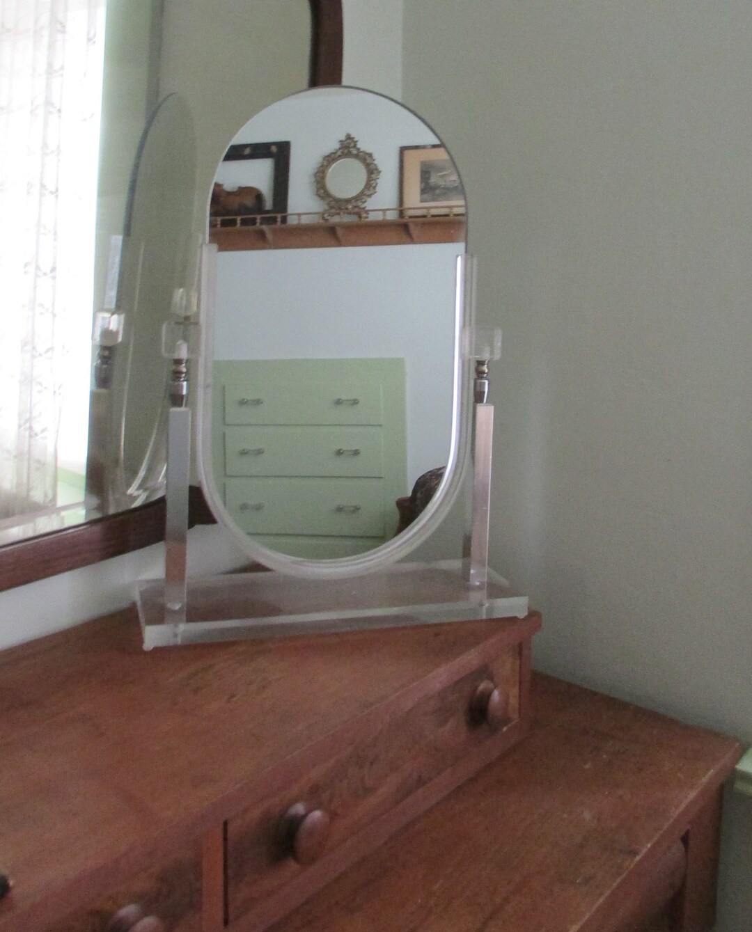 Vintage Store Display Oval Standing Mirror Double Sided Department ...