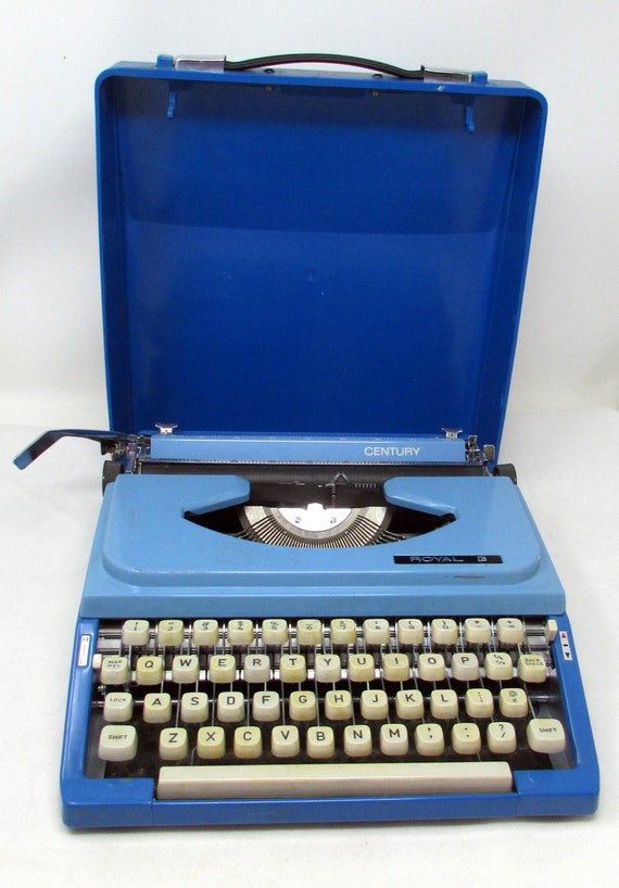 Collectibles Vintage Portable Blue Typewriter 1970's Royal Century with ...