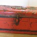 Vintage Red Painted Metal Tool Box With Tons of Character Cute Small ...