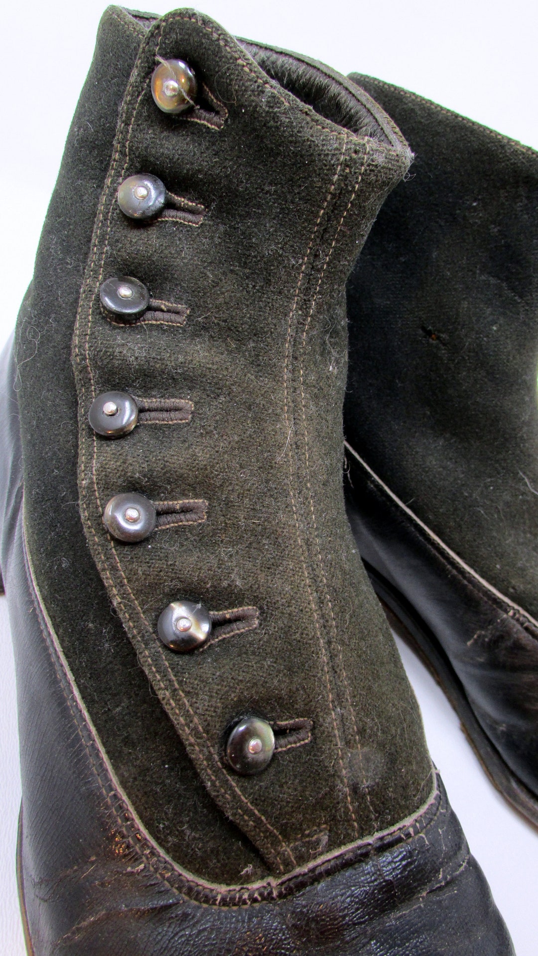 Vintage Mens Side Button Shoes Downton Abbey Style Antique Shoes ...