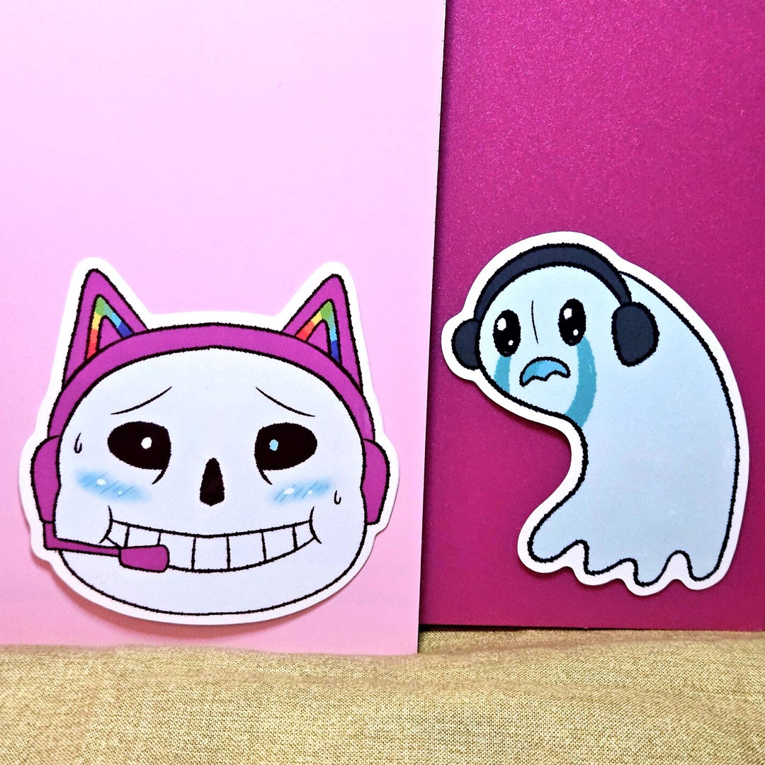 Undertale Sans & Napstablook | Memetale | Glossy 3-inch Vinyl Sticker ...