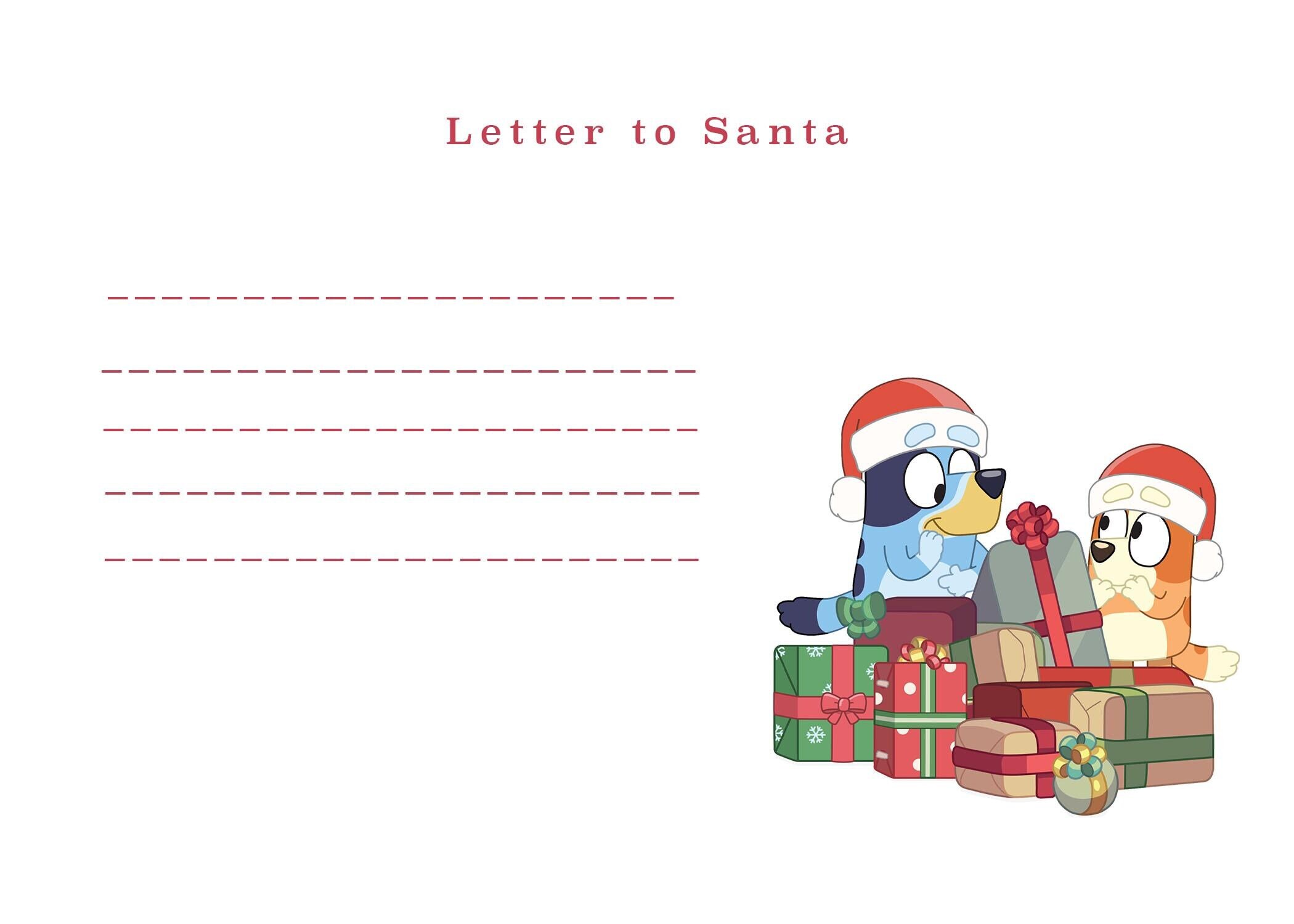 Christmas Letter to Santa Bluey and Bingo Gifts Printable - Etsy