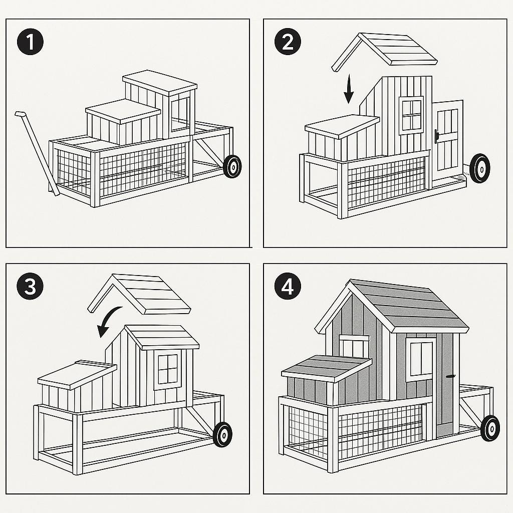 Mobile Chicken Coop Plans PDF – DIY Tractor Coop With Nesting Box, Run ...