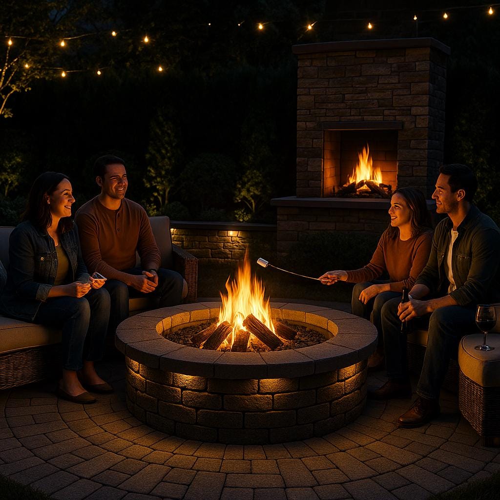 DIY Patio Plan With Fire Pit – Printable PDF Blueprint & Step-by-step ...