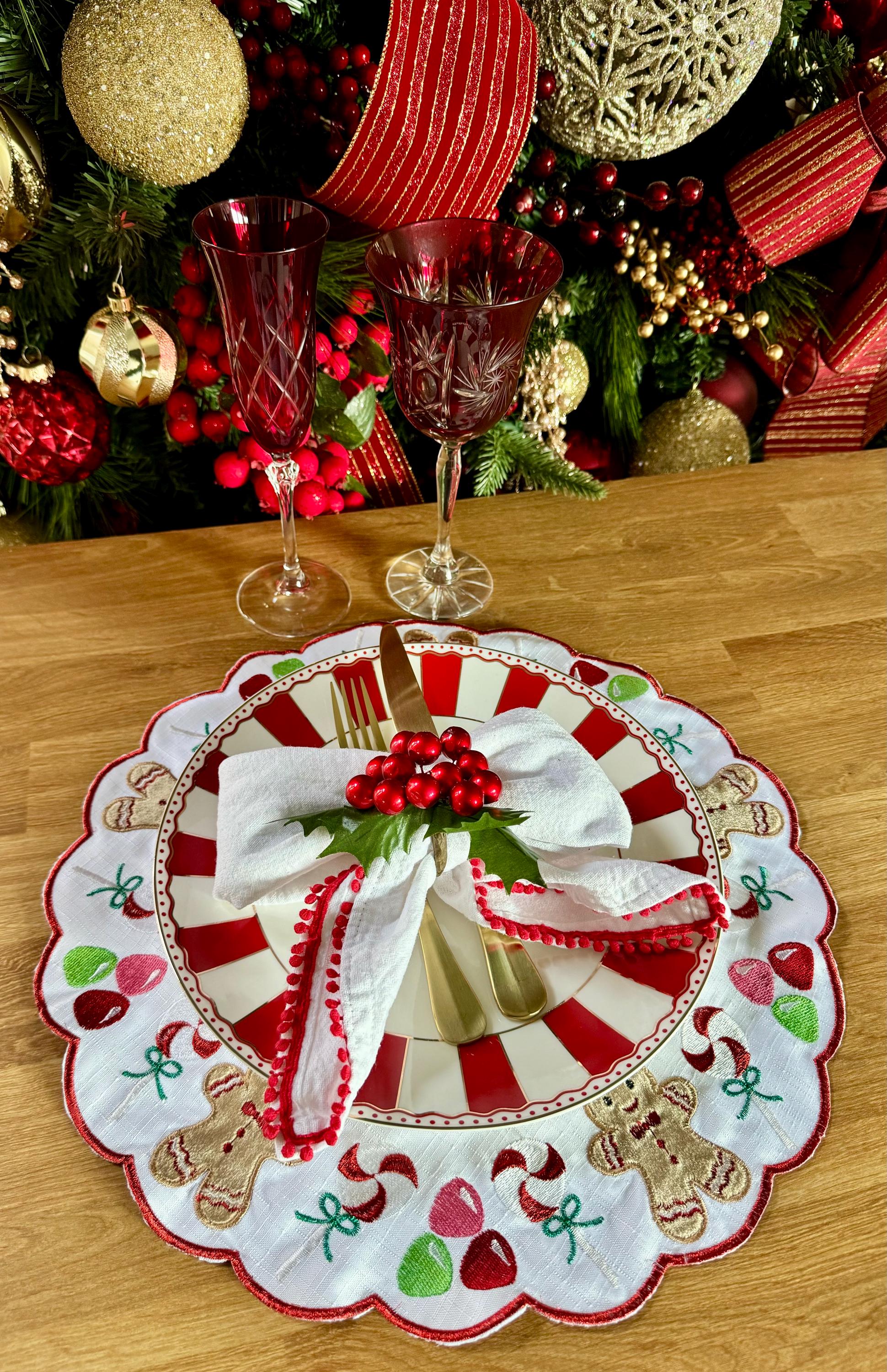 Gingerbread Christmas 15in Round Placemat - Etsy