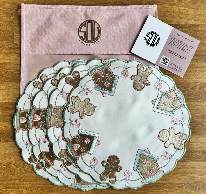 Christmas Placemat Gingerbread Pastel 15in Round - Etsy