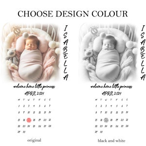 Personalized Baby Birth Calendar With Photo,digital Newborn Keepsake ...