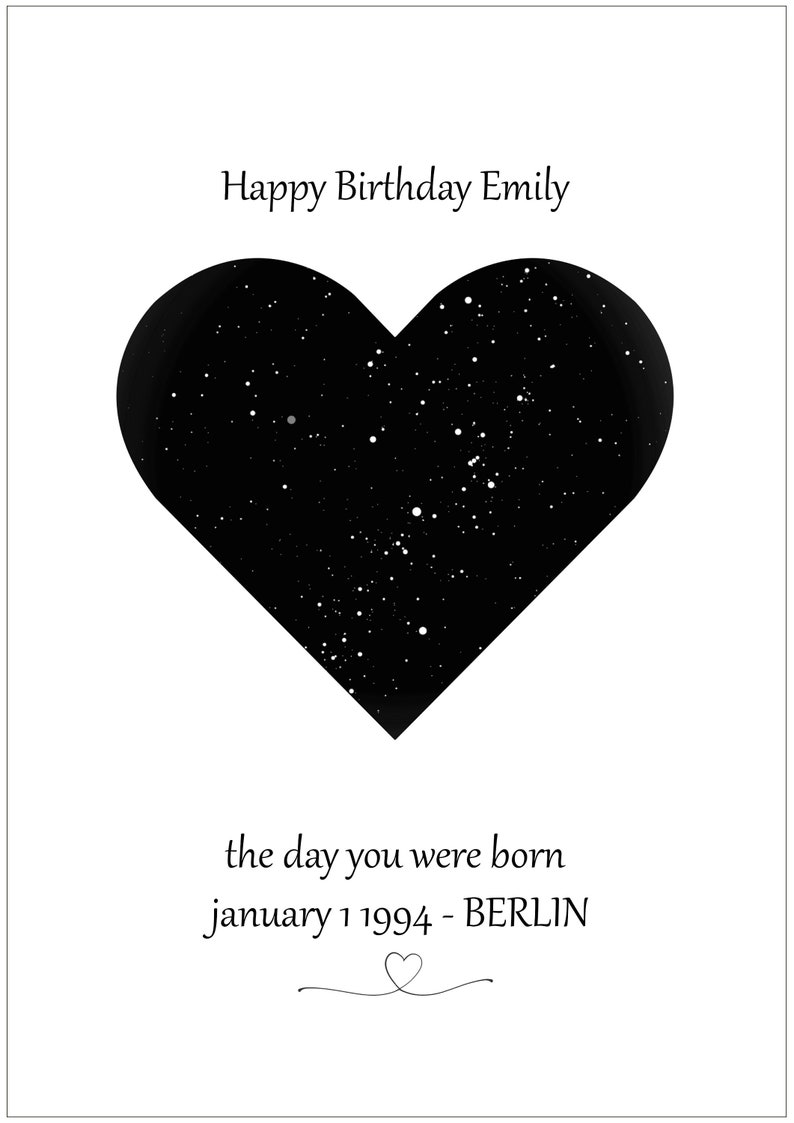 Custom Star Map Print With Heart Shape,wedding Gift for Lovers ...