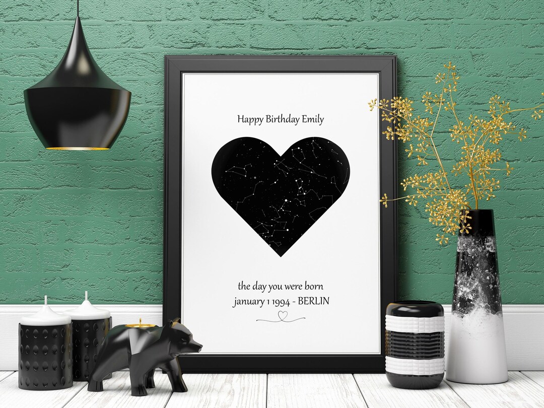 Custom Star Map Print With Heart Shape,wedding Gift for Lovers ...