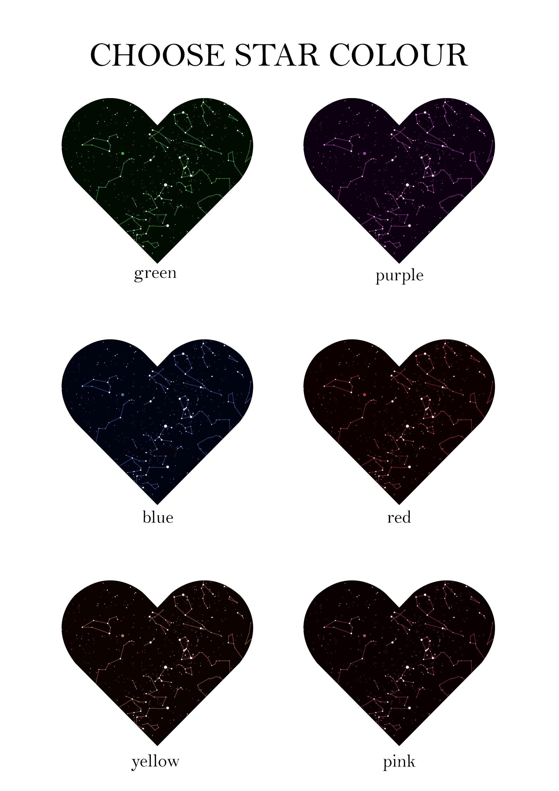Custom Star Map Print With Heart Shape,wedding Gift for Lovers ...