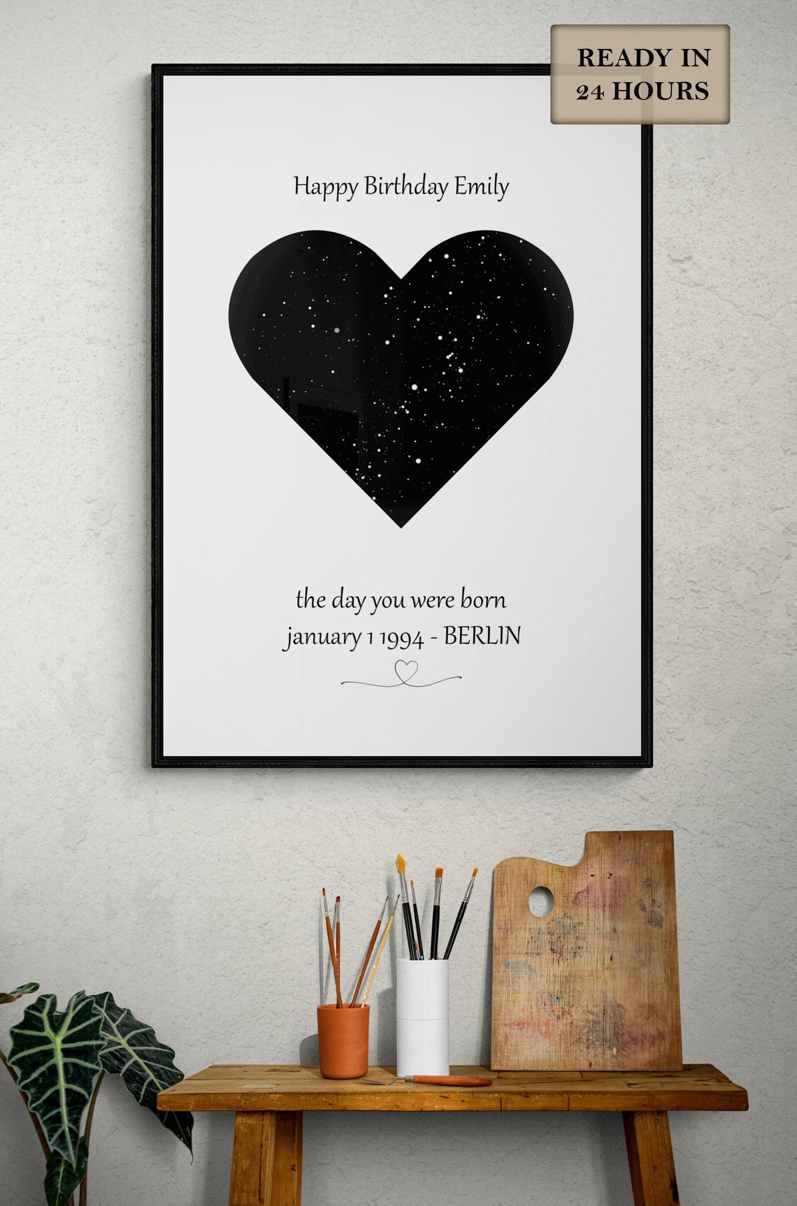 Custom Star Map Print With Heart Shape,wedding Gift for Lovers ...