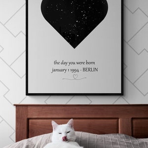 Custom Star Map Print With Heart Shape,wedding Gift for Lovers ...