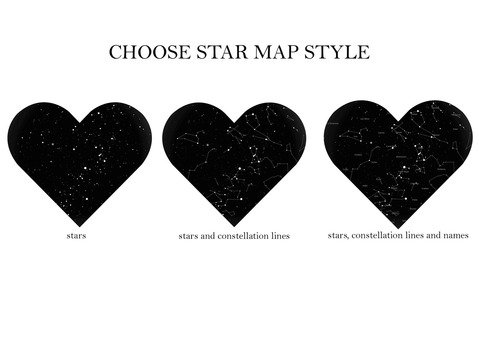 Custom Star Map Print With Heart Shape,wedding Gift for Lovers ...