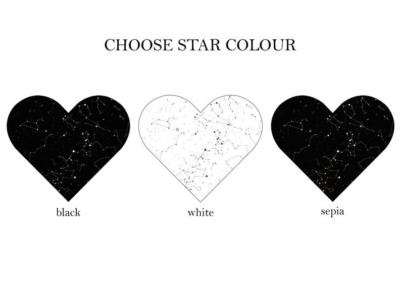 Custom Star Map Print With Heart Shape,wedding Gift for Lovers ...