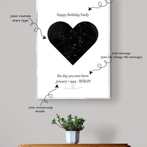 Custom Star Map Print With Heart Shape,wedding Gift for Lovers ...