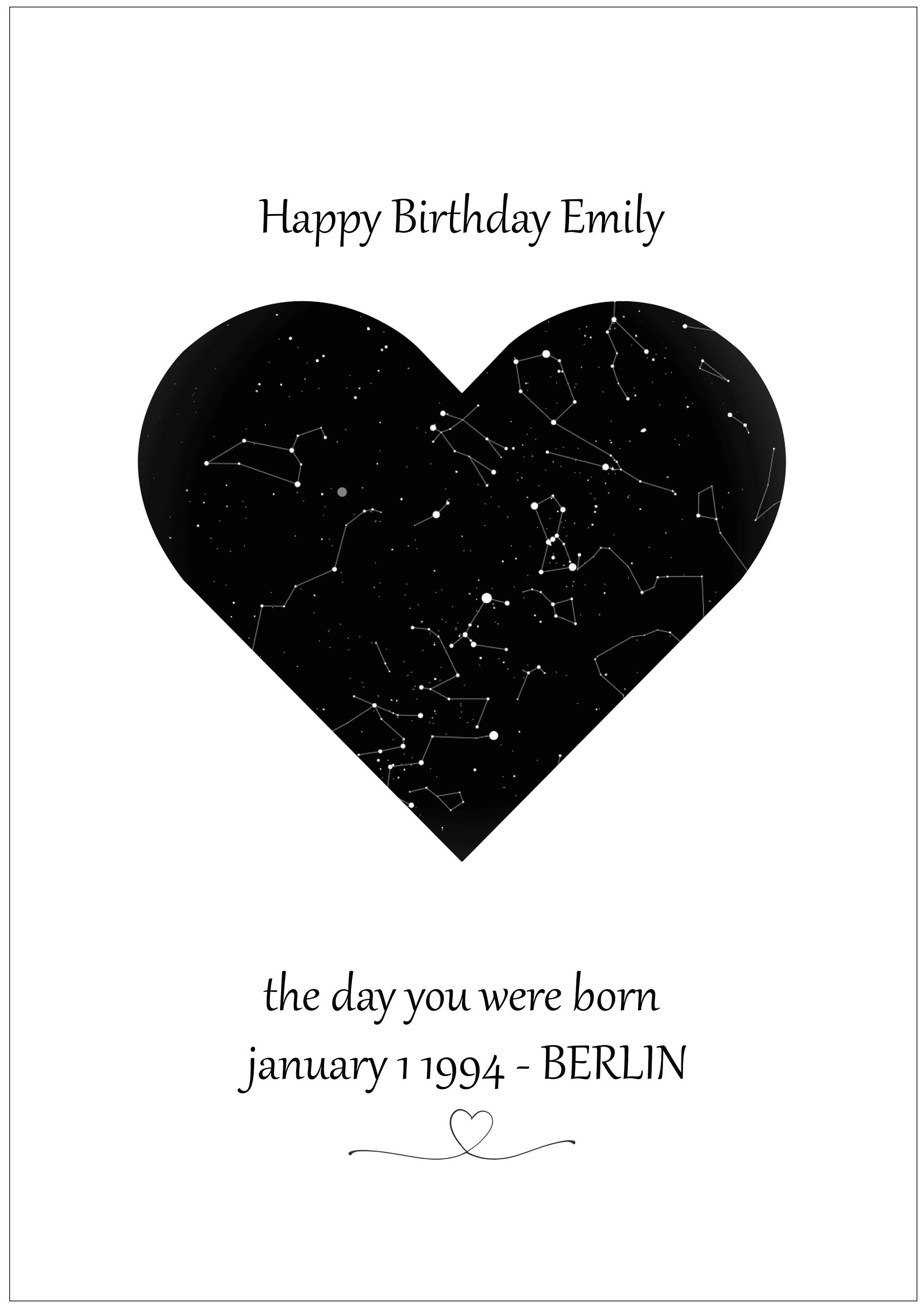 Custom Star Map Print With Heart Shape,wedding Gift for Lovers ...