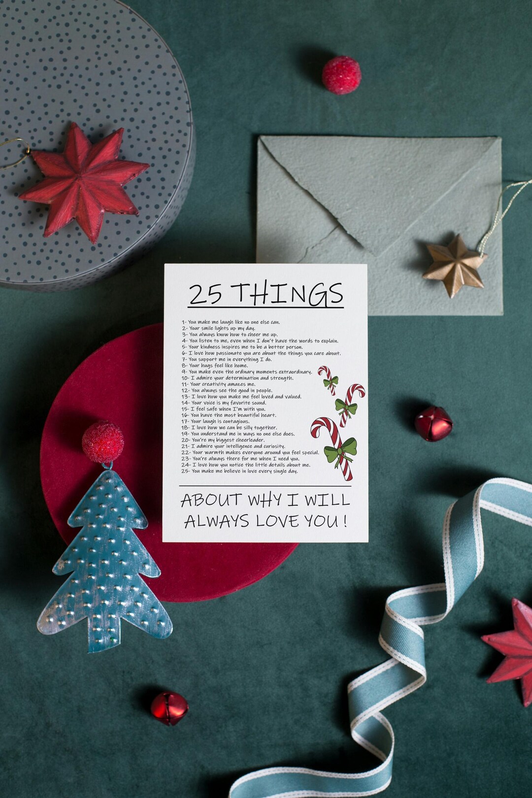 Personalized "25 Things I Love You" Poster,unique Digital Gift for ...