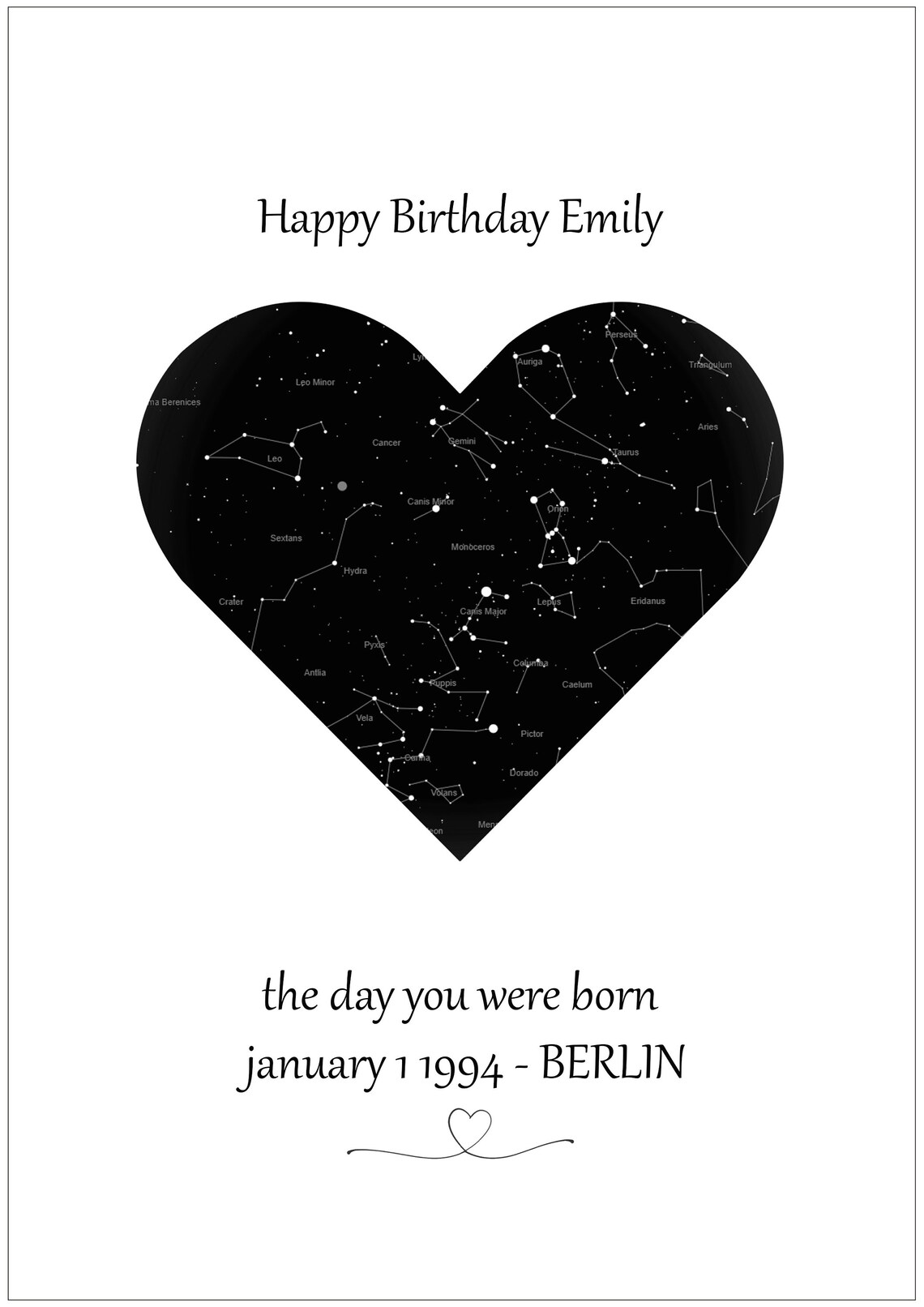 Custom Star Map Print With Heart Shape,wedding Gift for Lovers ...