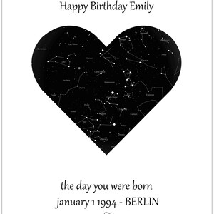 Custom Star Map Print With Heart Shape,wedding Gift for Lovers ...