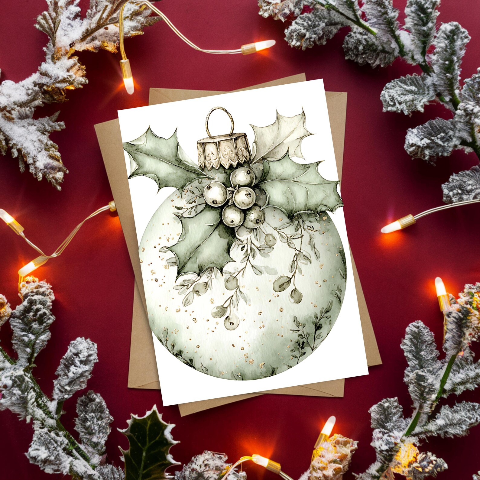 Christmas Card Set 'green Christmas' | 6 Designs | Xmas Card ...