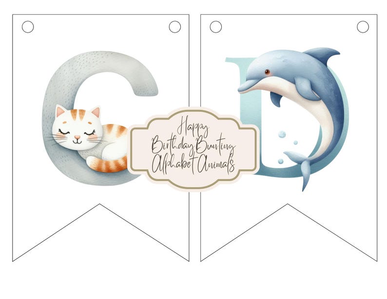 Happy Birthday Bunting | Animal Alphabet | Party Bunting | Printable ...