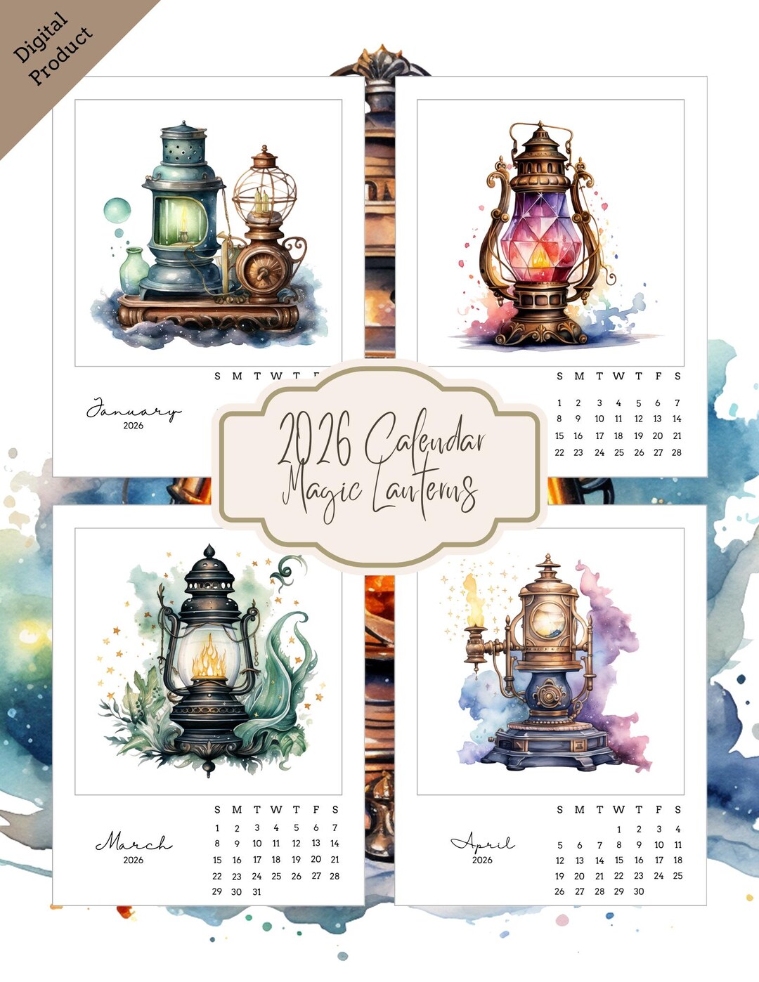 2026 Calendar | Magic Lanterns | Digital Product | Printable Download ...