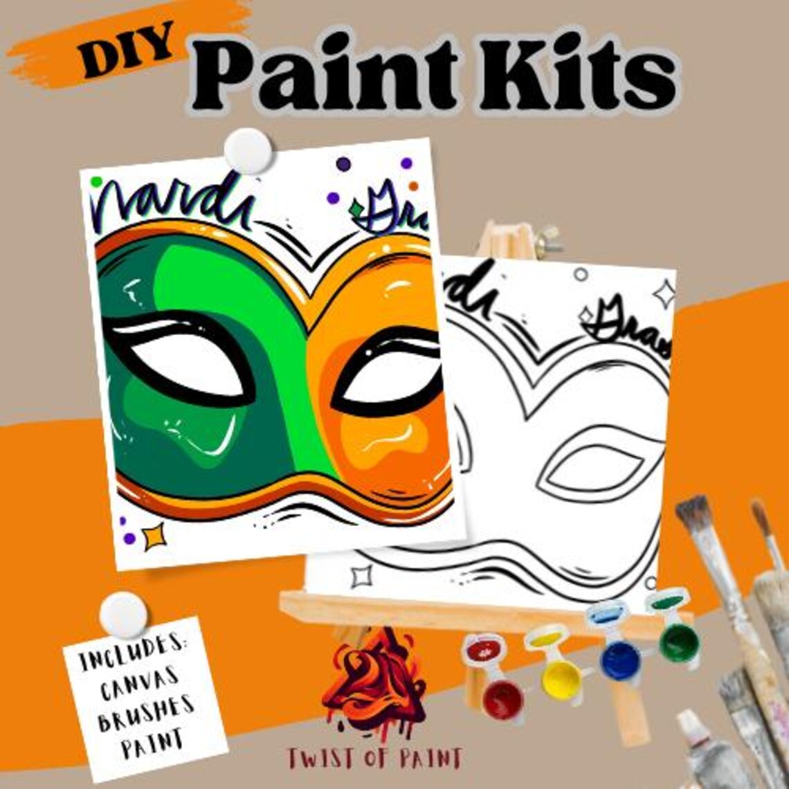 Mardi Gras DIY Paint Kits - Festive Craft for Kids & Adults | Perfect ...