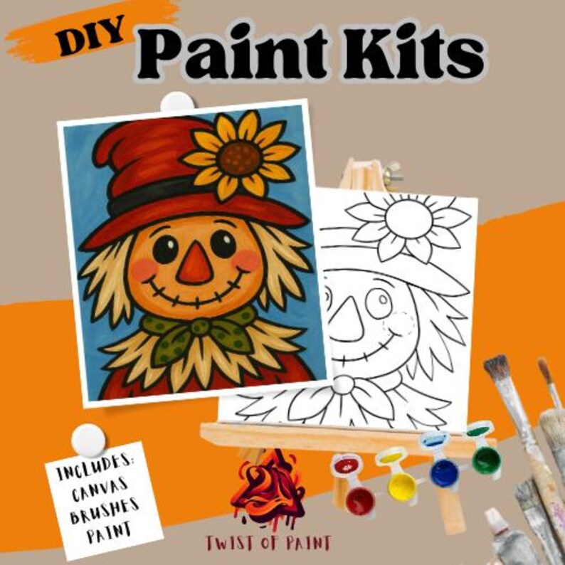 Whimsical Scarecrow Painting Kit for Fall – DIY Autumn Paint Kit With ...