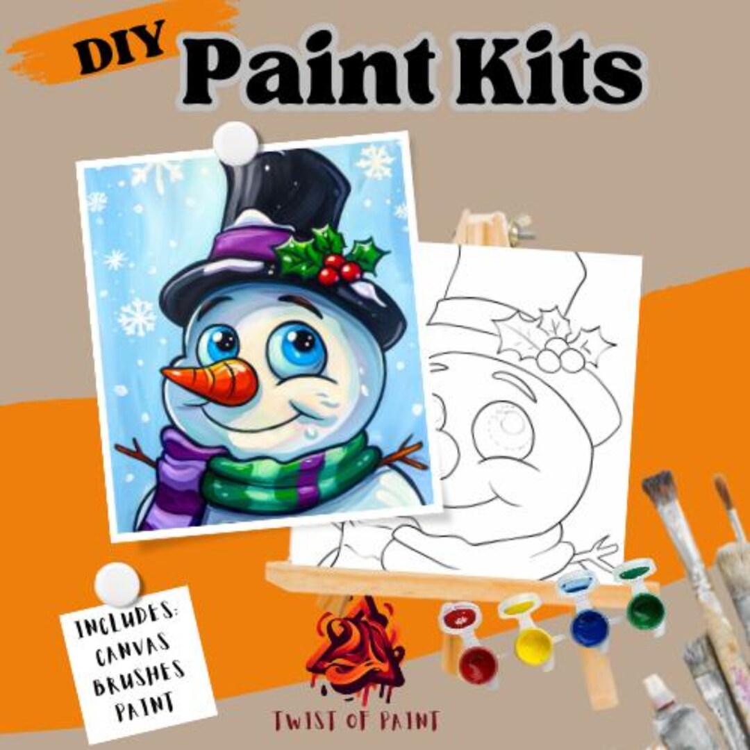 Classic Snowman Paint Kit / Gift Ideas / DIY Festive Holiday Craft Set ...