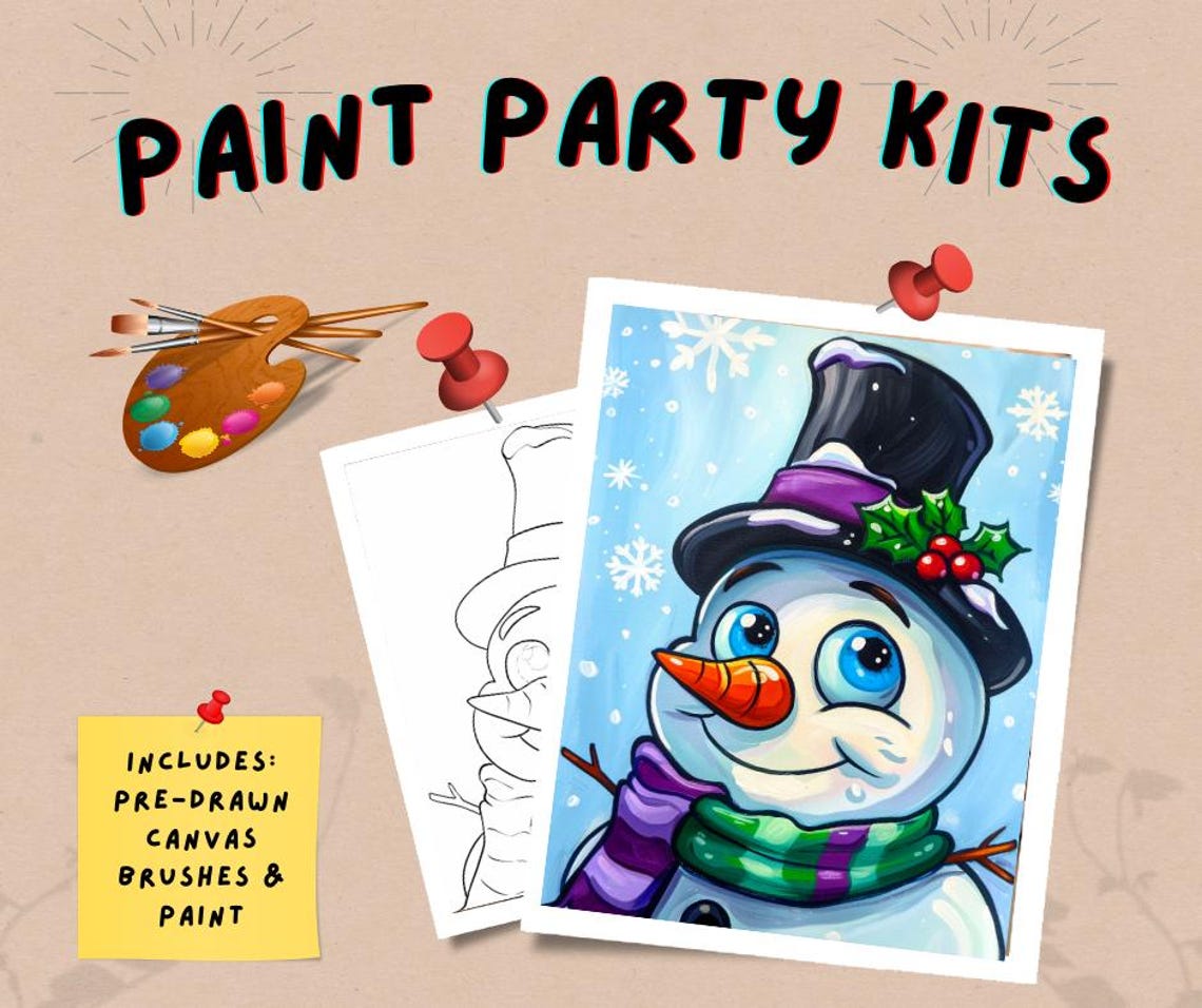 Classic Snowman Paint Kit / Gift Ideas / DIY Festive Holiday Craft Set ...