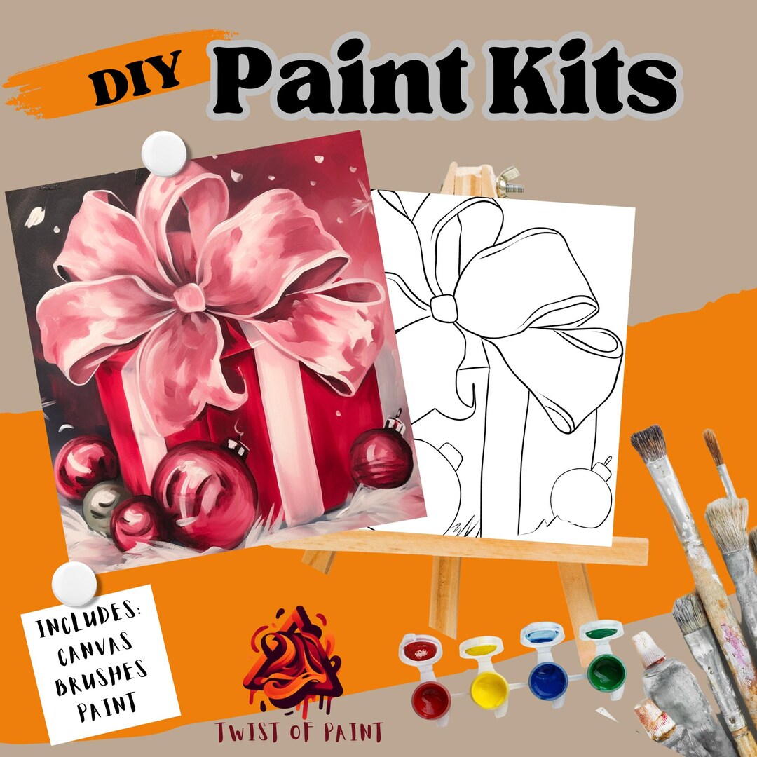Christmas Present DIY Paint Kit / Gift Wrapping - Festive Holiday Craft ...