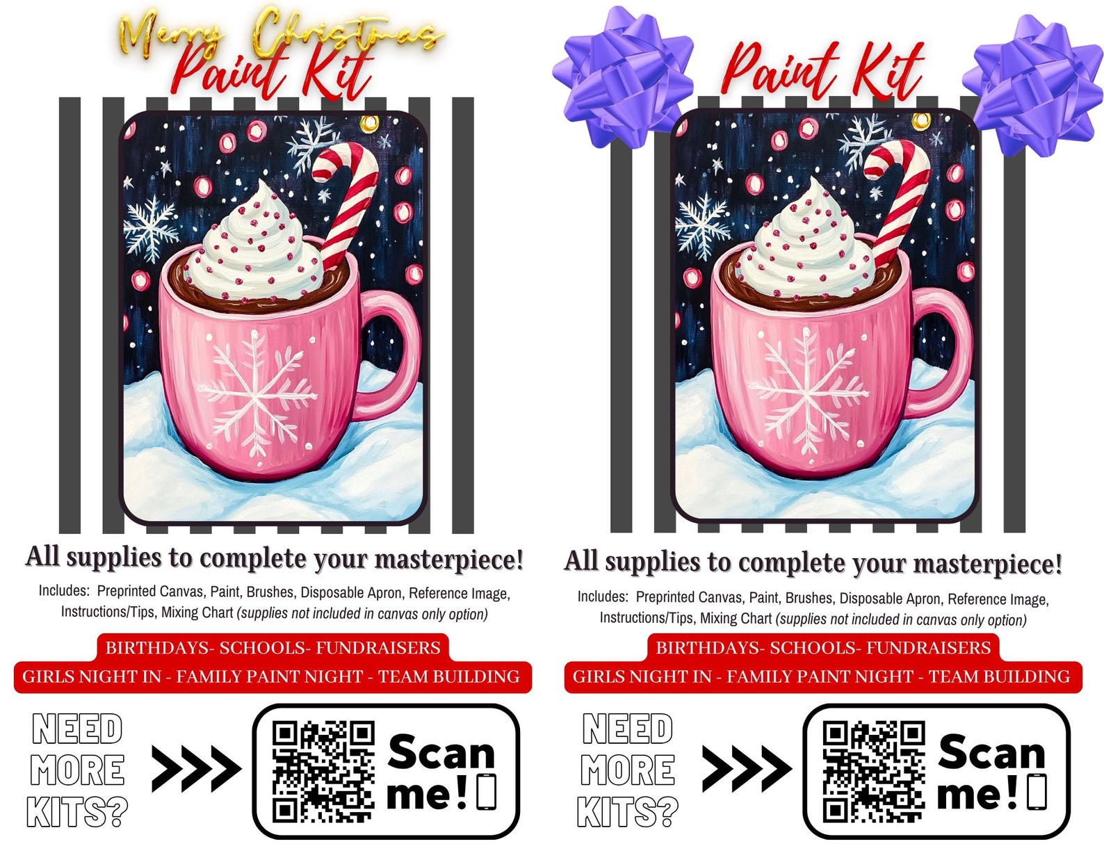 Hot Chocolate With a Peppermint Stick DIY Paint Kit - Festive Holiday ...