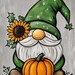 Gnome Pumpkin DIY Paint Kit / Fall Sunflower Fun / Pre-drawn Outline ...